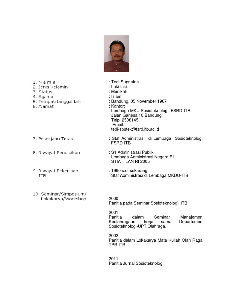 CV Tedi Supriatna | PDF