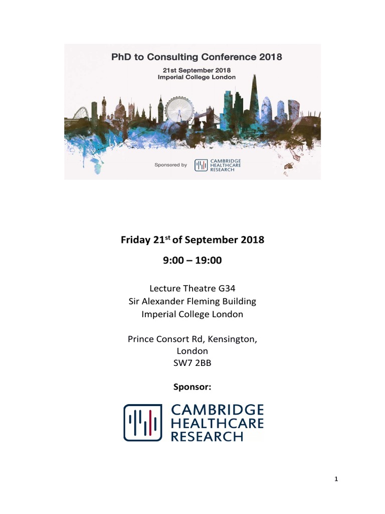 PHD To Consulting Conference 2018 Programme | PDF | Doctor Of ...