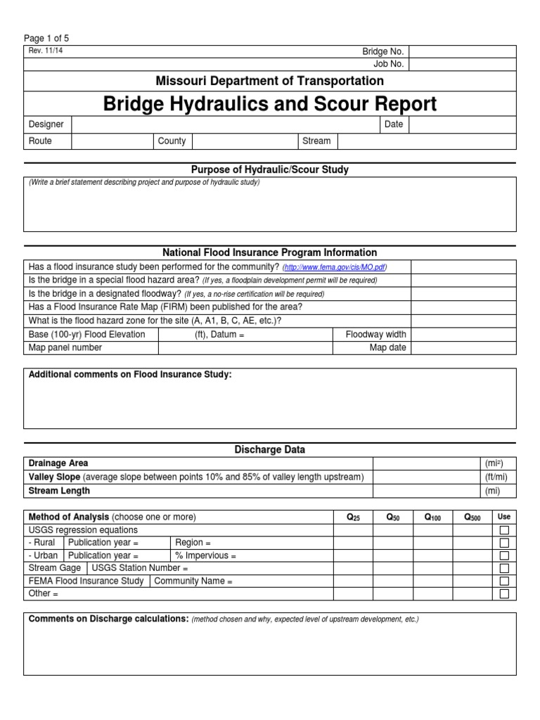 101 Bridge Hydraulics Report | PDF | Floodplain | Flood