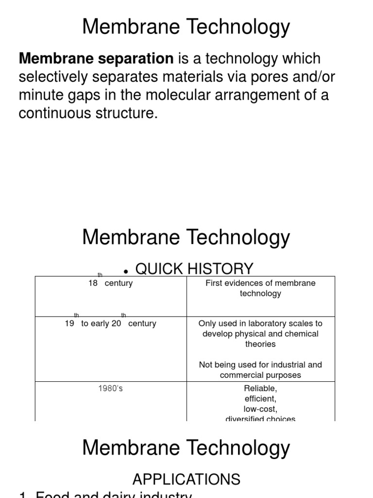 Membrane Separation | PDF | Membrane | Membrane Technology