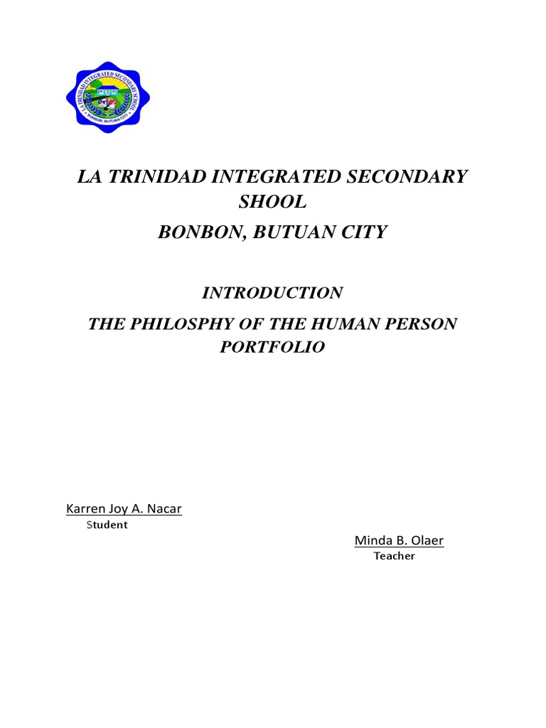 La Trinidad Integrated Secondary Shool Pdf Existentialism