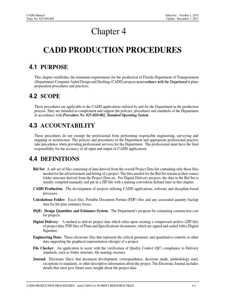 FDOT CADD Production Procedures Guide | PDF | Filename | Computer File