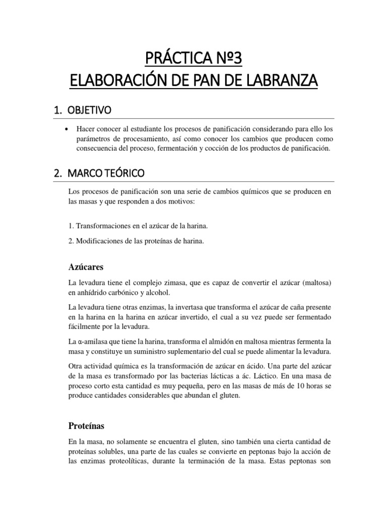 Practica 3 Pan Labranza | PDF | Panes | Levadura