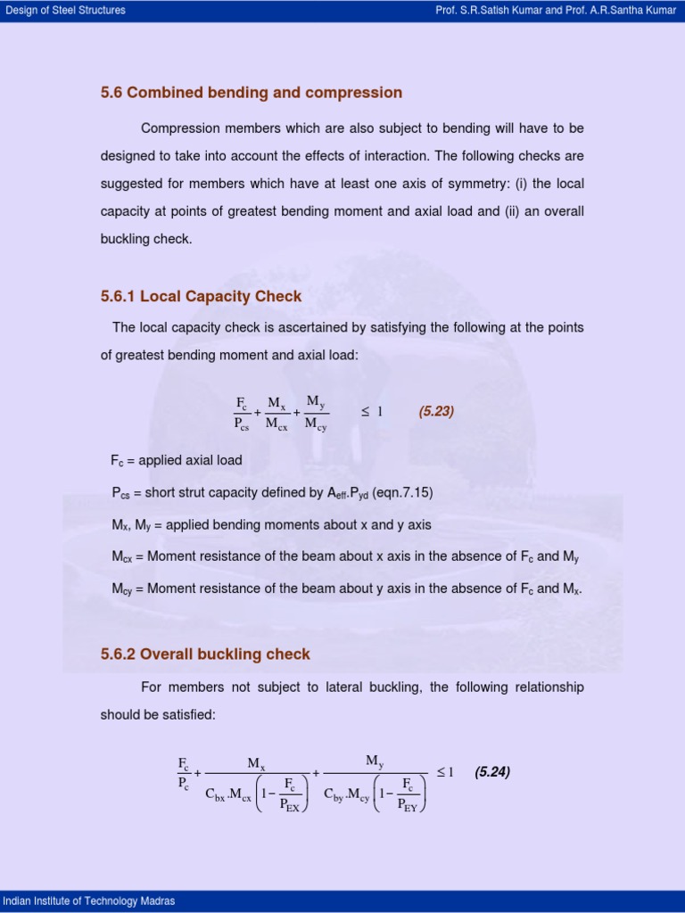6 Combined Bending | PDF | Bending | Buckling