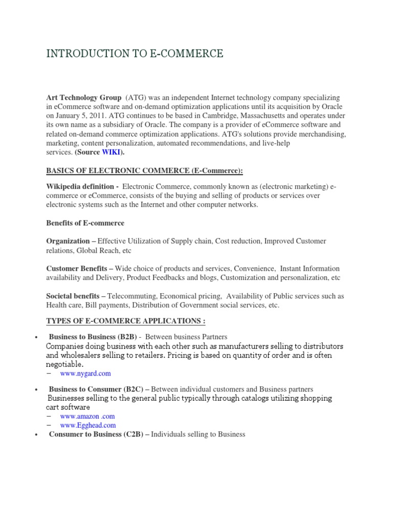 Introduction To E-Commerce | PDF | E Commerce | Java Servlet
