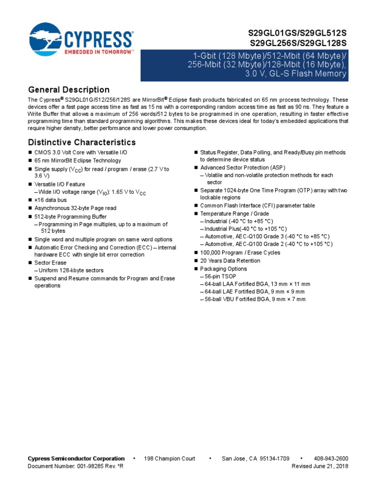 S29GL01GSS29GL512S | PDF | Flash Memory | Error Detection And Correction