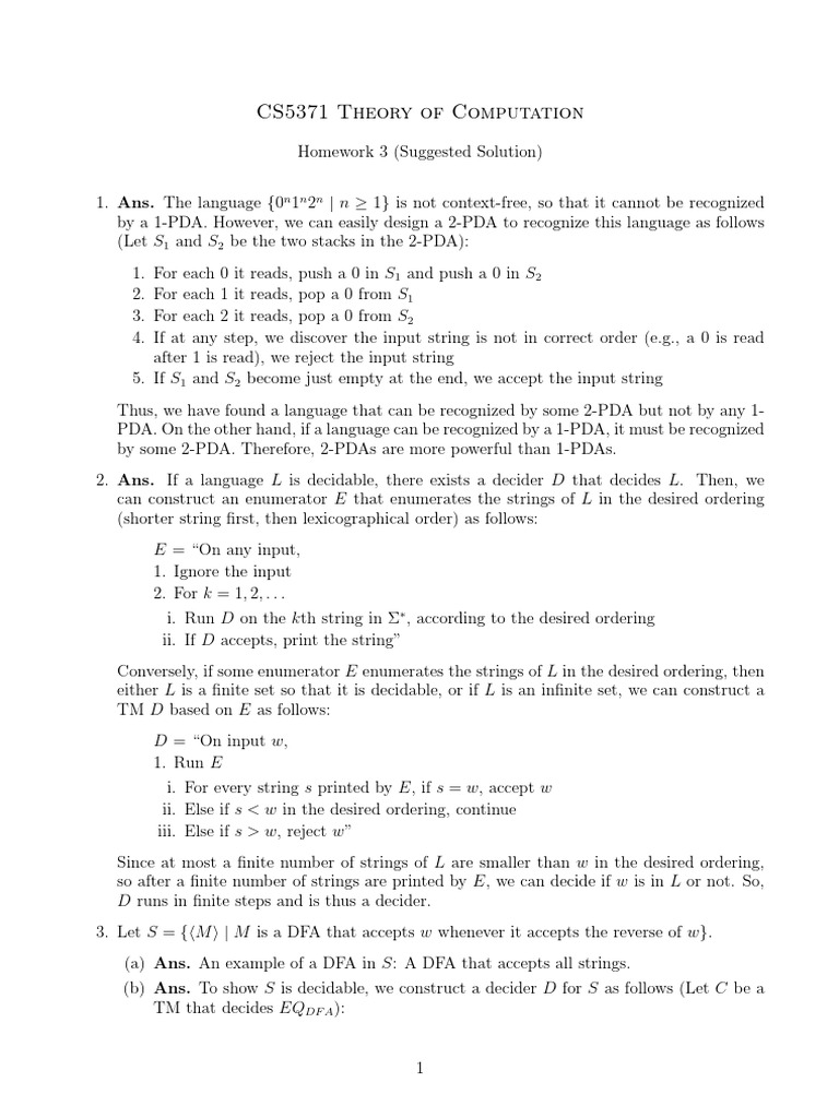 Assign 3 Ans | PDF | Discrete Mathematics | Theoretical Computer Science