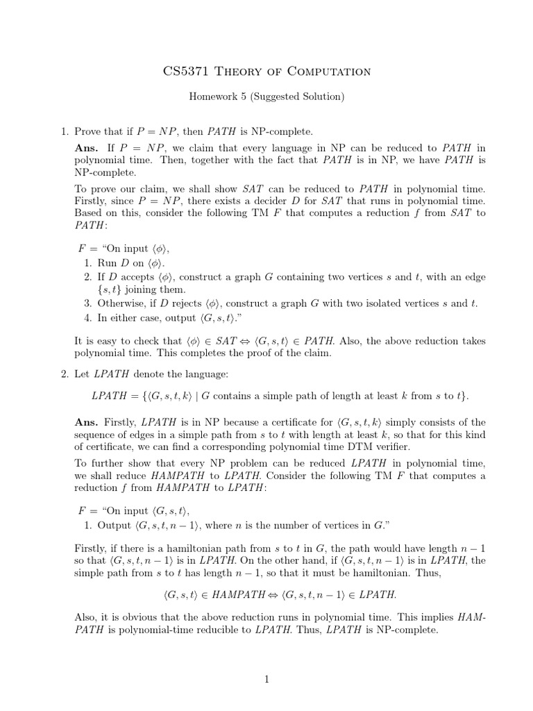 Assign 5 Ans | Download Free PDF | Time Complexity | Mathematical Logic