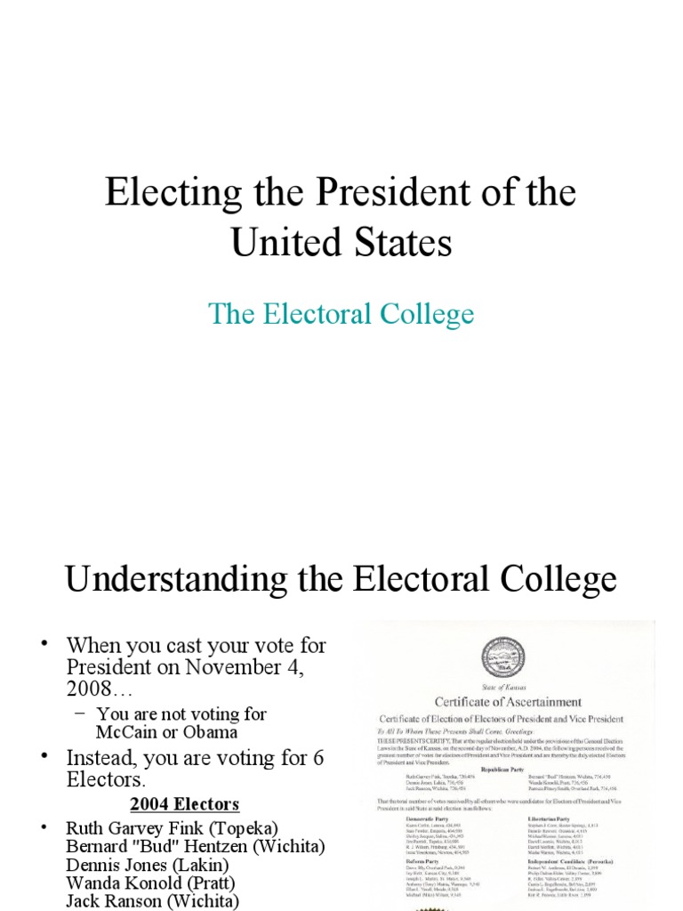 Electing The President Of The United States Pdf Group Decision