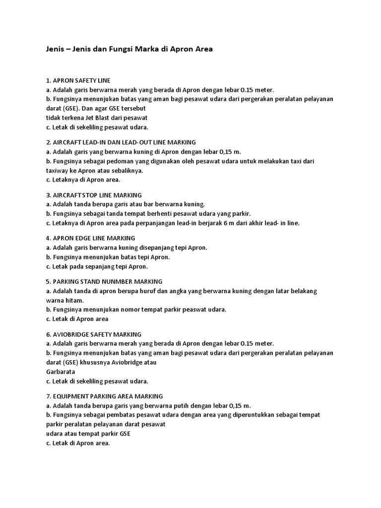 Jenis Marka Di Apron | PDF