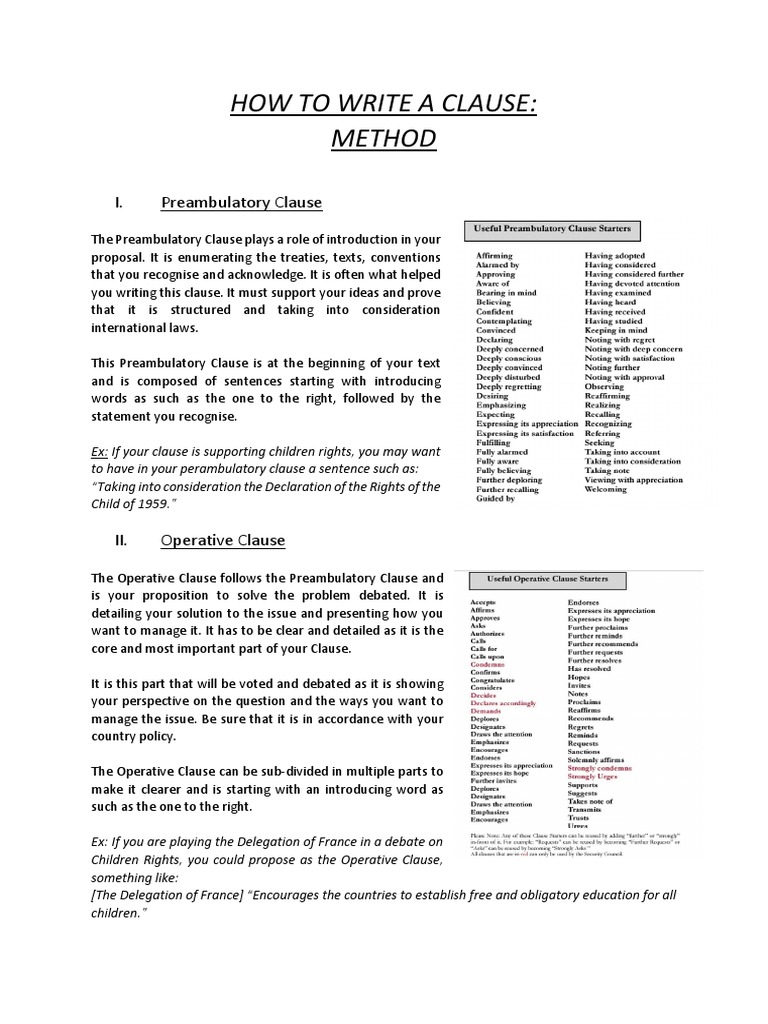 How To Write A Clause 1 | PDF | Clause | Sentence (Linguistics)