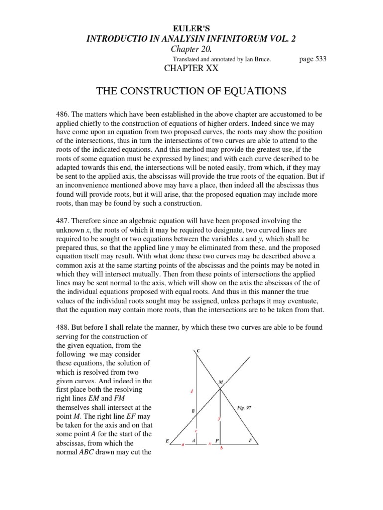 The Construction of Equations: Introductio in Analysin Infinitorum Vol ...