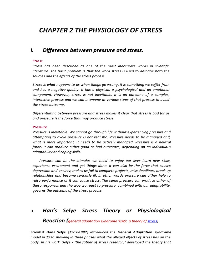 Chapter 2 The Physiology of Stress: I. Difference Between Pressure and ...