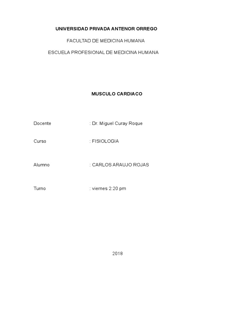 Informe Musculo Cardiaco | PDF | Ventrículo (corazón) | Corazón