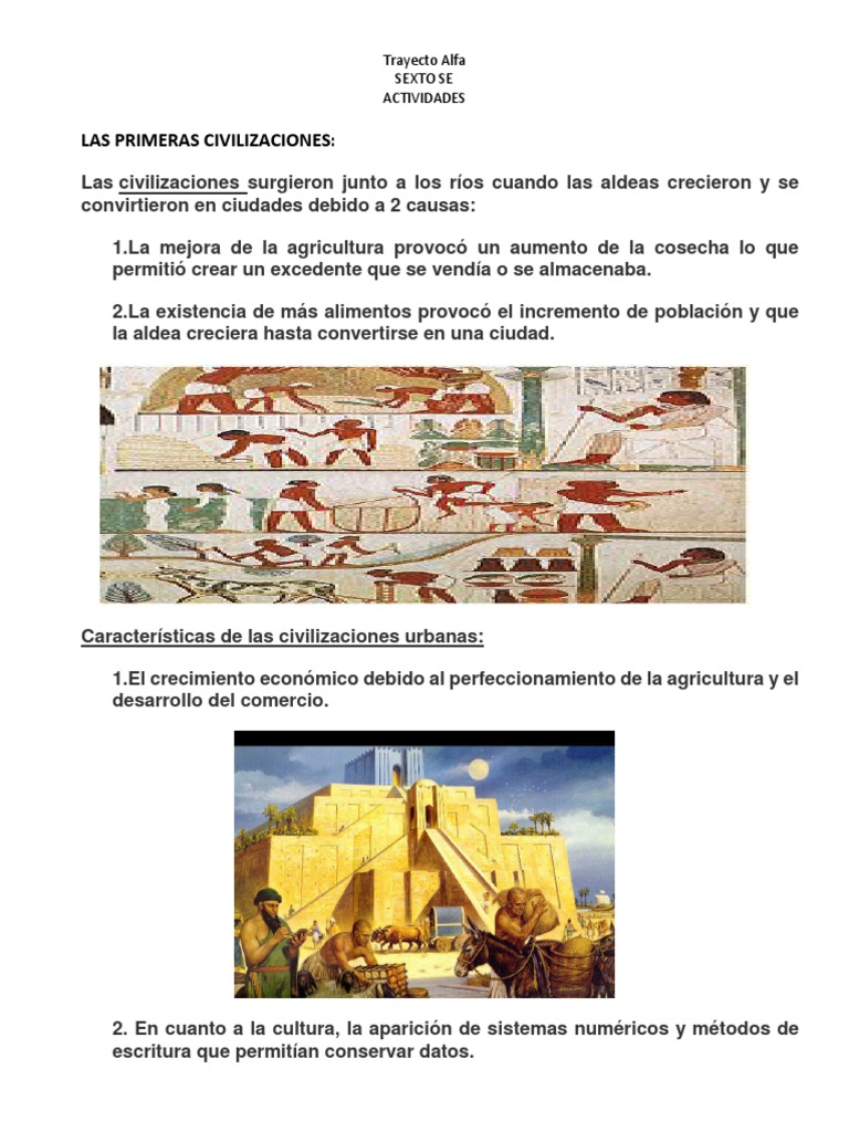 Actividad 1 Las Primeras Civilizaciones Pdf