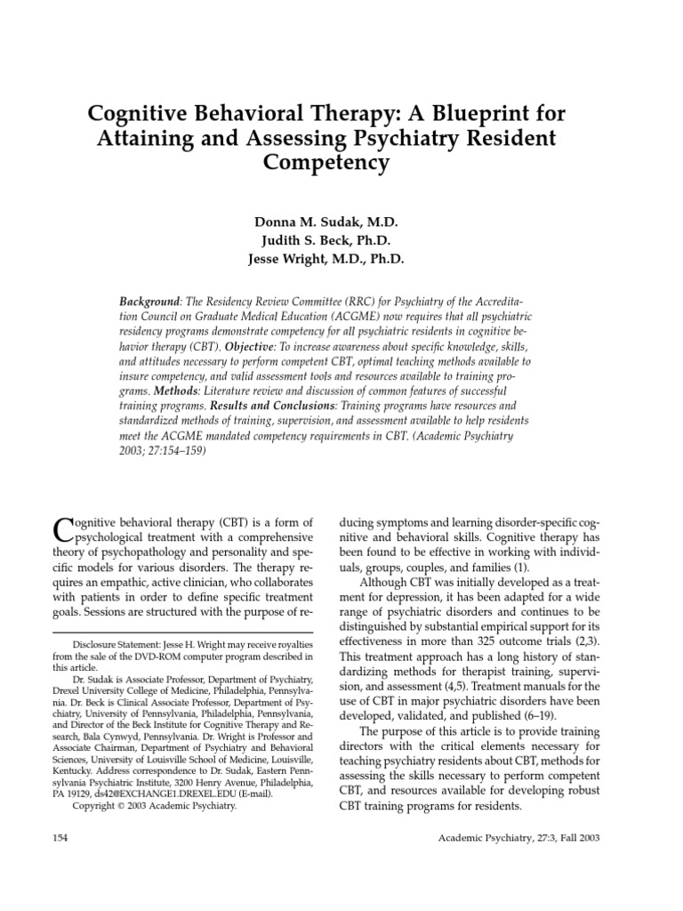 Cognitive Behavorial Therapy PDF | PDF | Cognitive Behavioral Therapy | Psychotherapy