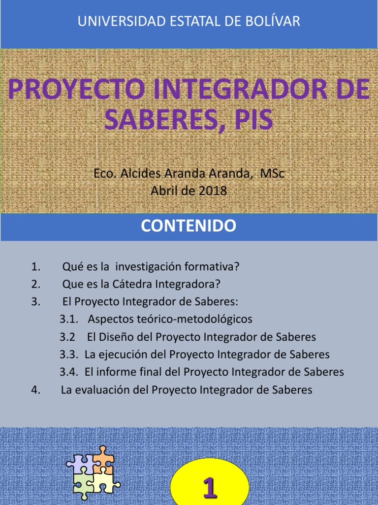 1 Proyecto Integrador de Saberes Pis | PDF | Evaluación | Aprendizaje