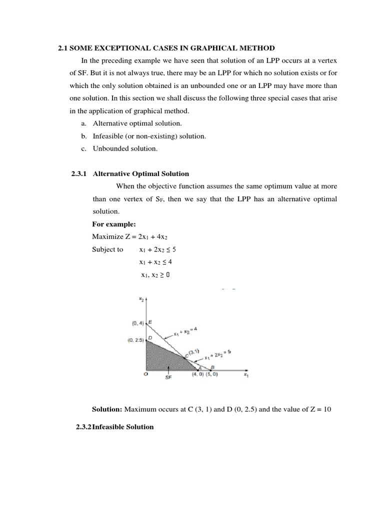 Some Exceptional Cases in Graphical Method | PDF | Mathematical ...