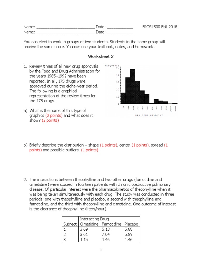 Worksheet 03 | PDF | Pharmacology | Drugs