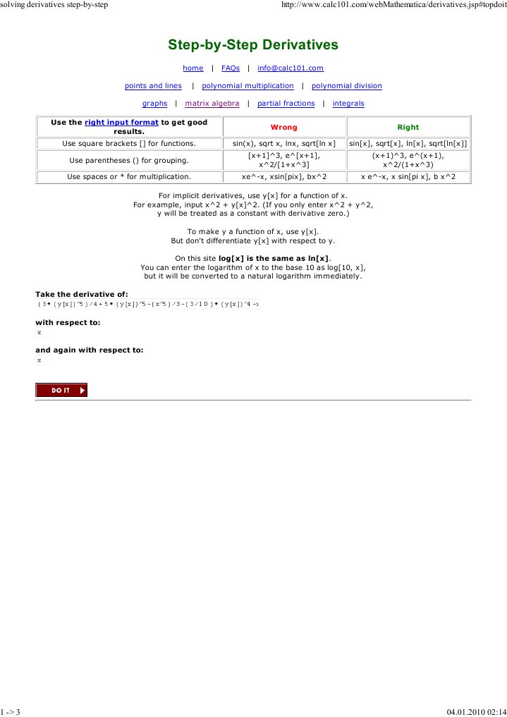 Step-by-Step Derivative Guide | PDF | Derivative | Logarithm