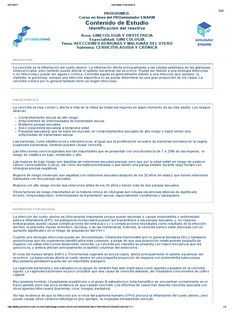 Cervicitis Aguda y Cronica | PDF | Infección transmitida sexualmente ...