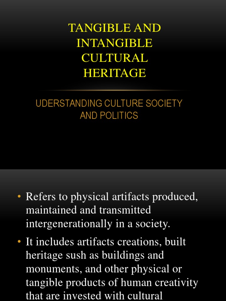 Tangible and Intangible Cultural Heritage | PDF | Cultural Heritage ...