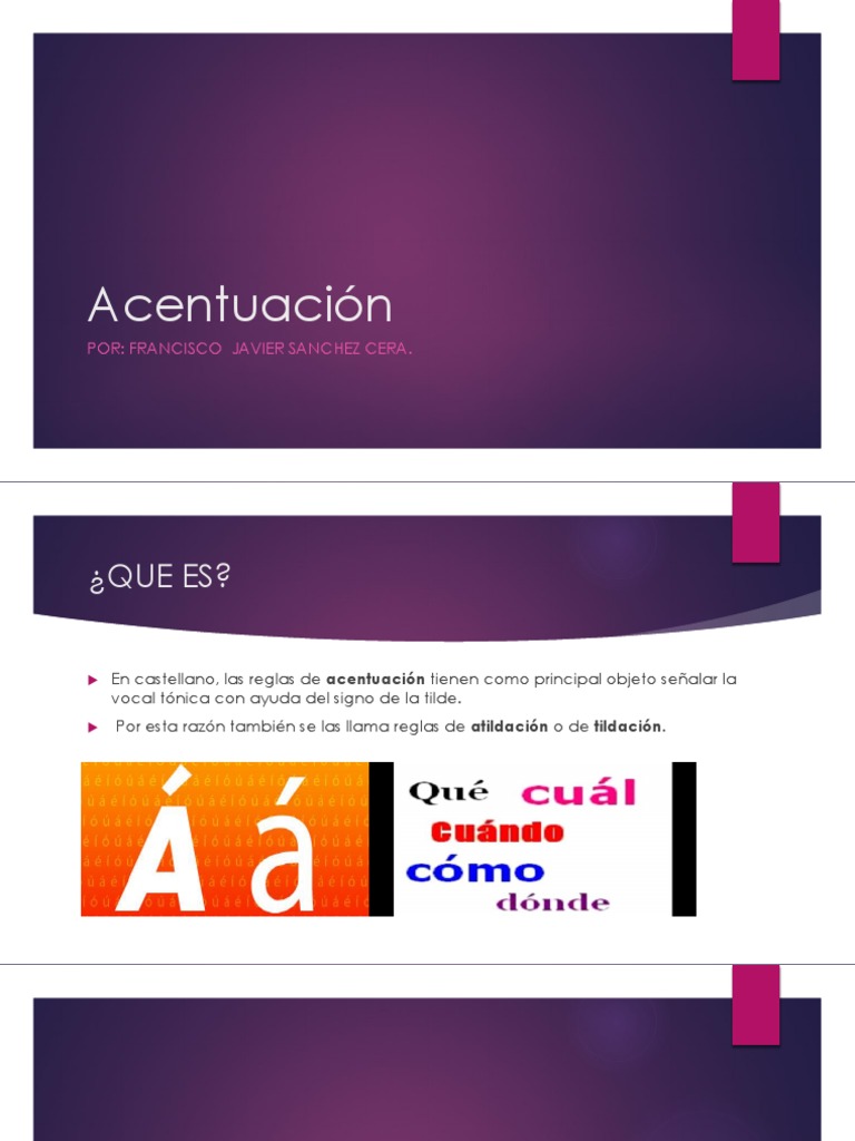 Acentuacion Presentacion | PDF | Gramática | Morfología