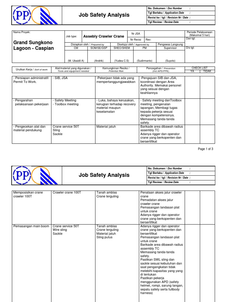 016 - JSA Assembly Crawler Crane | PDF