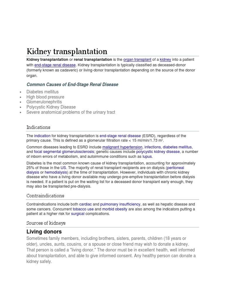 Kidney Transplantation | PDF | Kidney Transplantation | Organ Donation