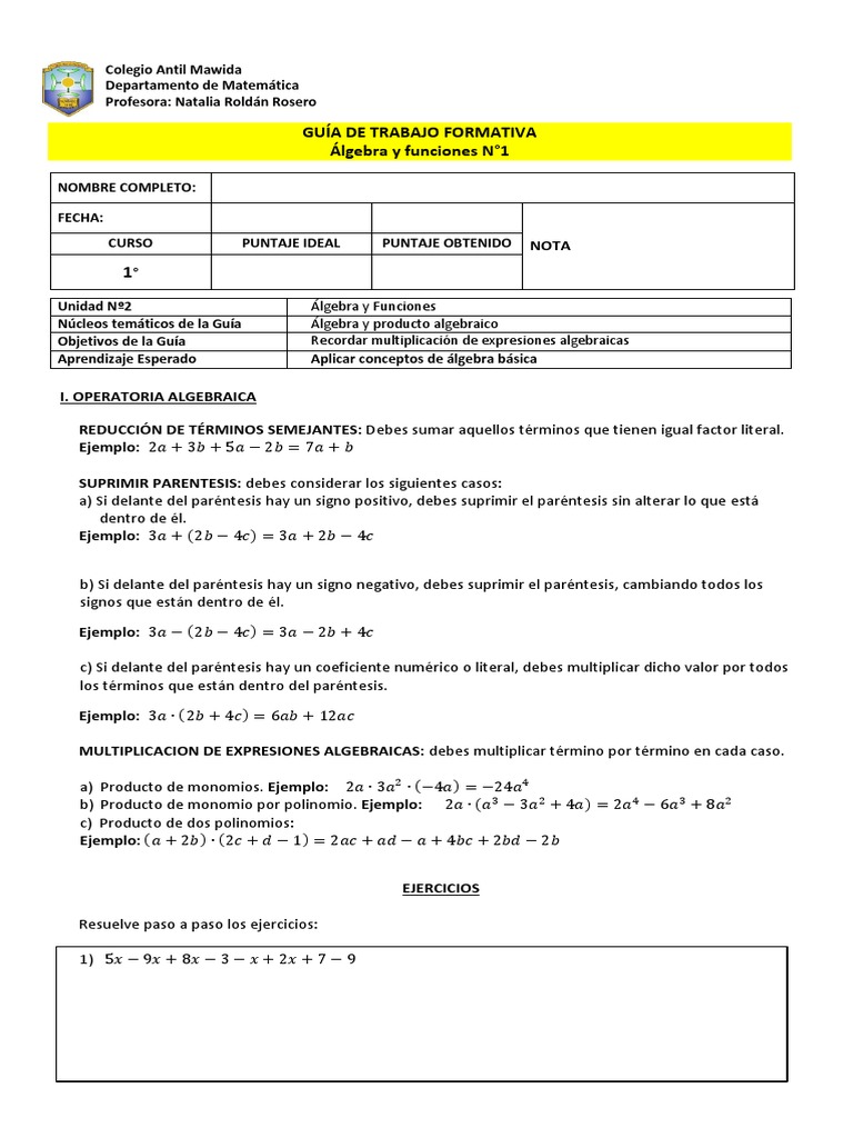 Guía de Álgebra para Estudiantes | PDF