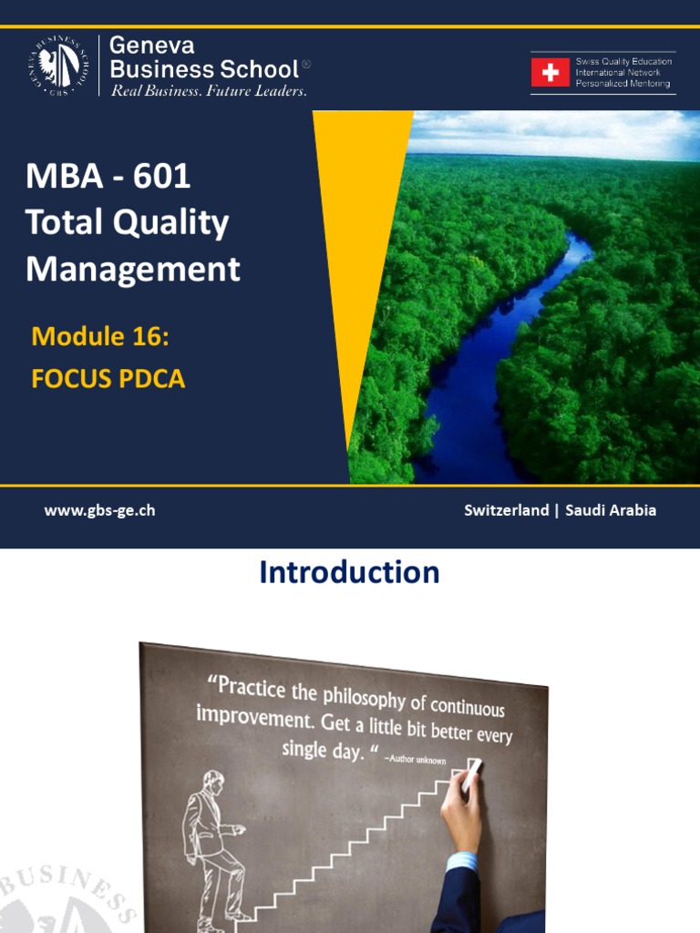 MBA - 601 Total Quality Management: Focus Pdca | PDF | Waste | Waste ...