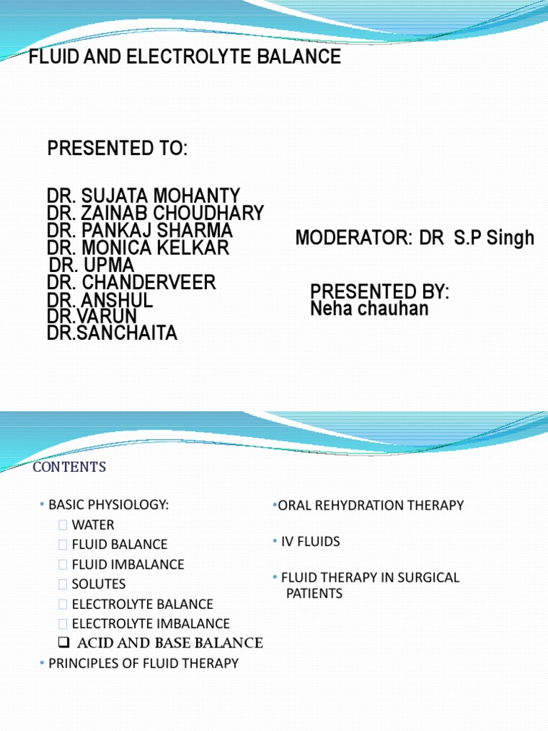 Maintaining Fluid and Electrolyte Balance: An Overview of Physiology ... Maintaining Fluid and Electrolyte Balance: An Overview of Physiology ...