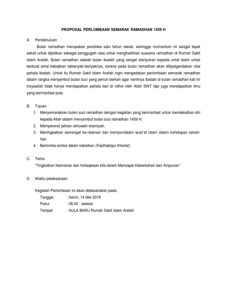 Proposal Perlombaan Semarak Ramadhan | PDF