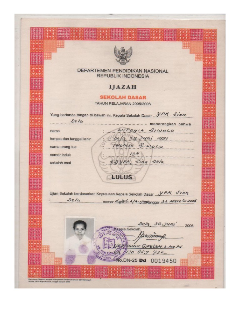 Ijazah SD | PDF