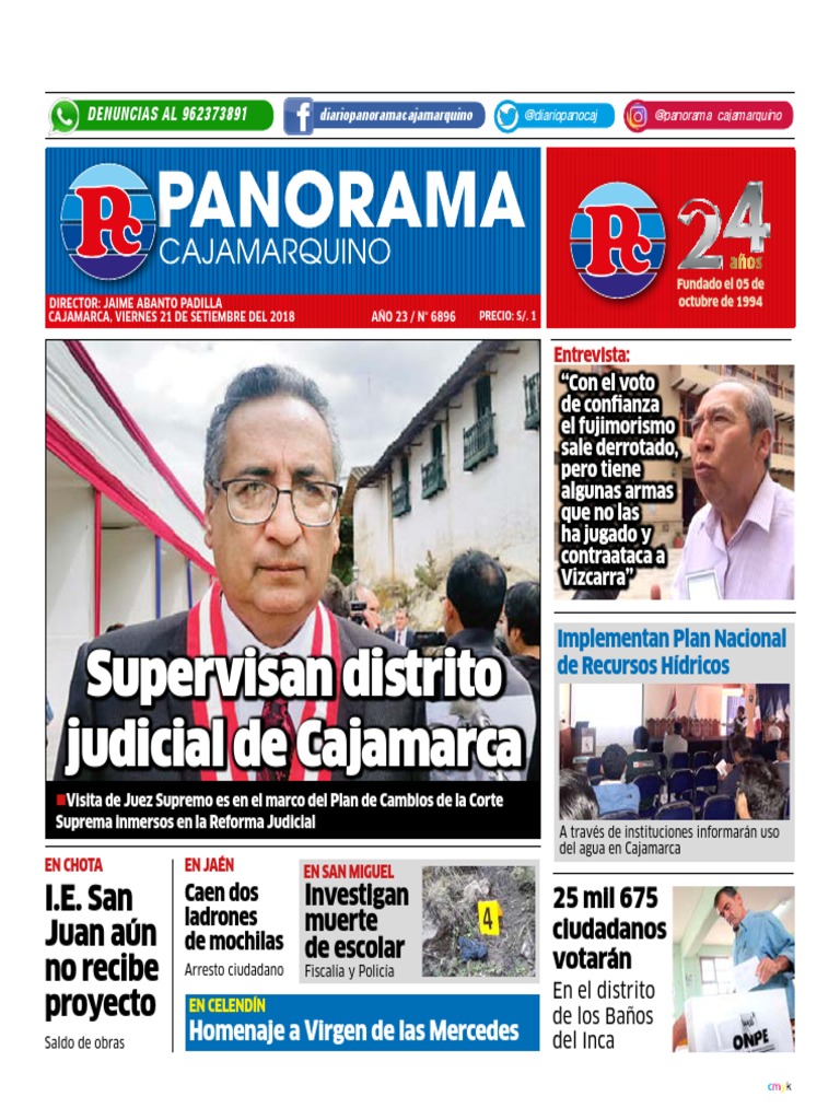 Diario Panorama Cajamarquino 21-09 - 2018 | PDF | Perú | Lima