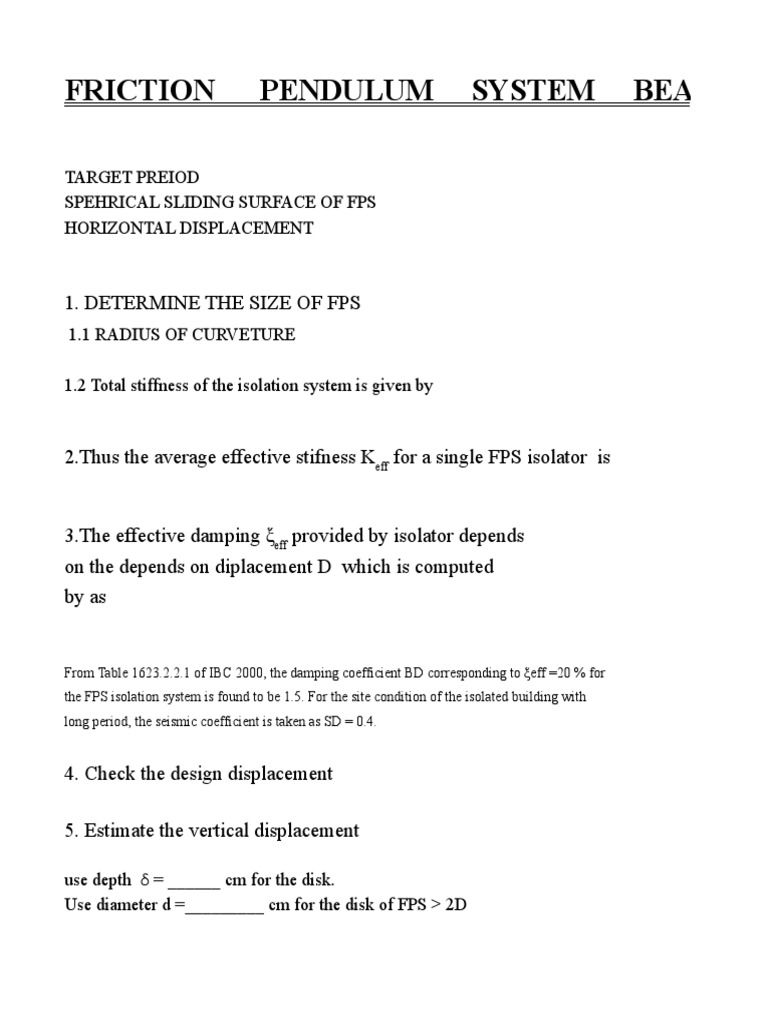 Friction Pendulum System Design Guide | PDF | Earthquake Engineering ...