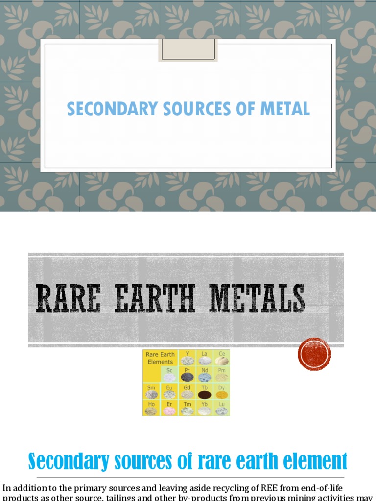 Secondary Sources of Non-Ferrous Metals | PDF | Palladium | Lead