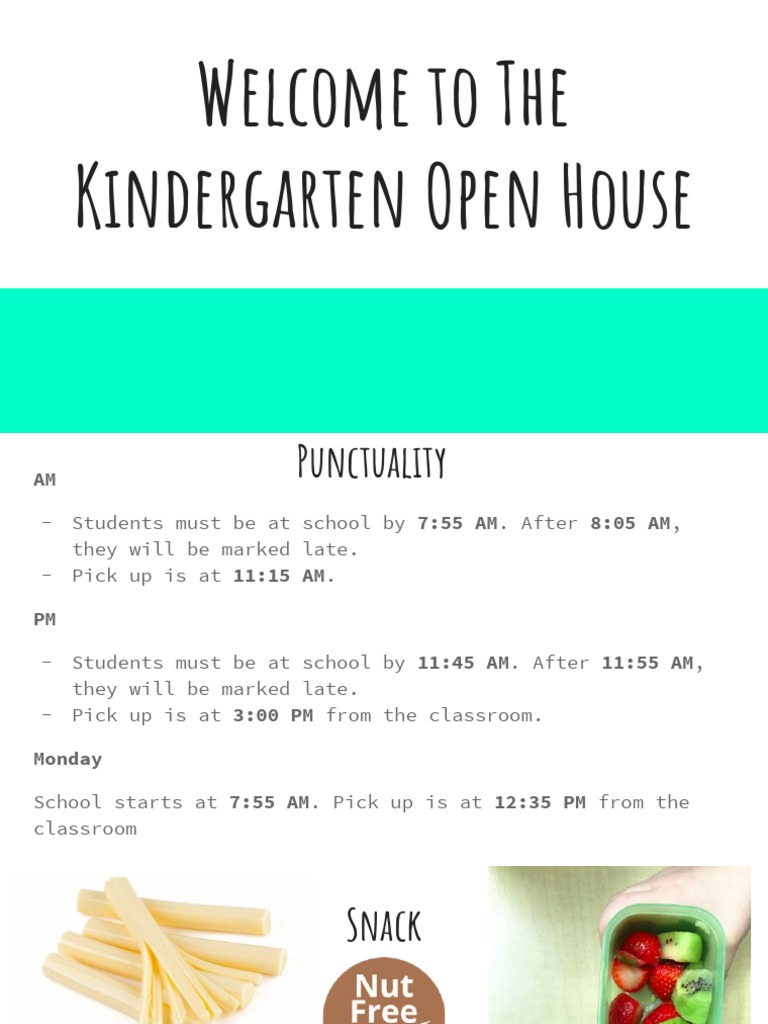 Kindergarten Open House | PDF