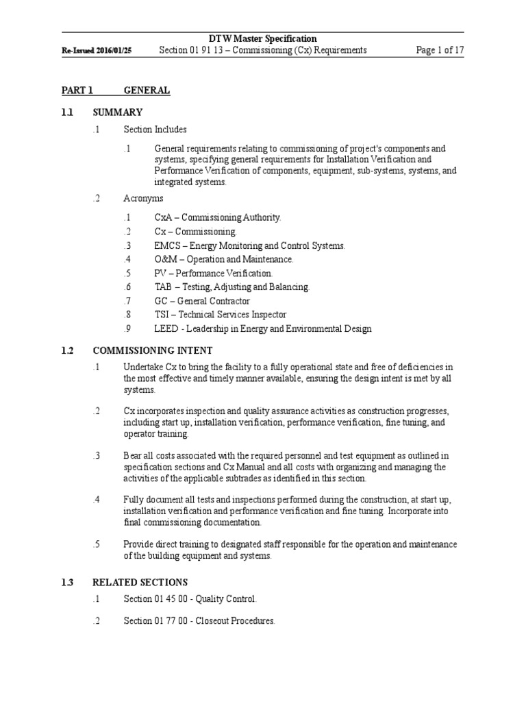 Checklist For Construction Testing and Turnover | PDF | Verification ...