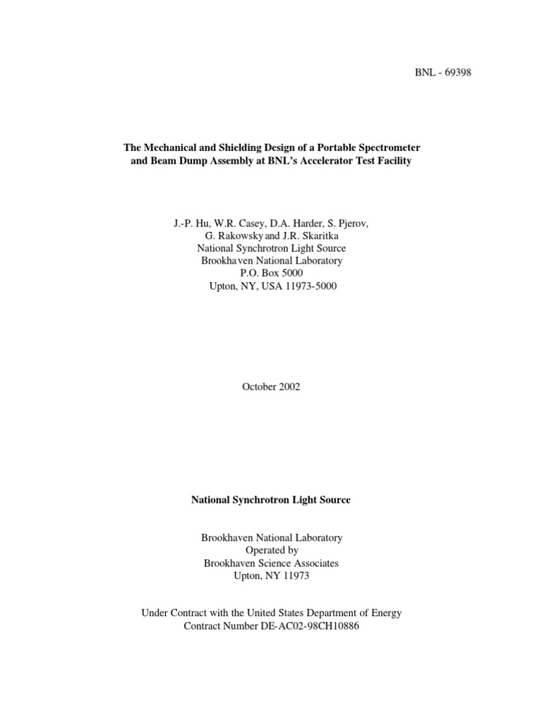 The Mechanical and Shielding Design of A Portable Spectrometer and Beam ...
