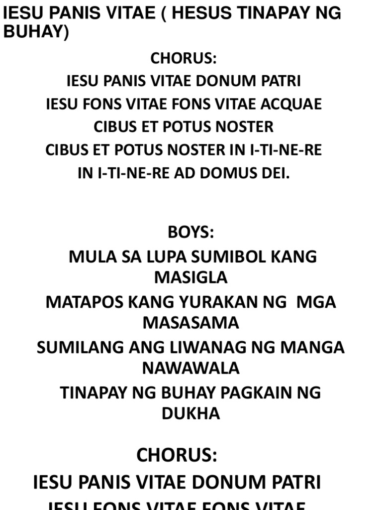Iesu Panis Vitae | PDF