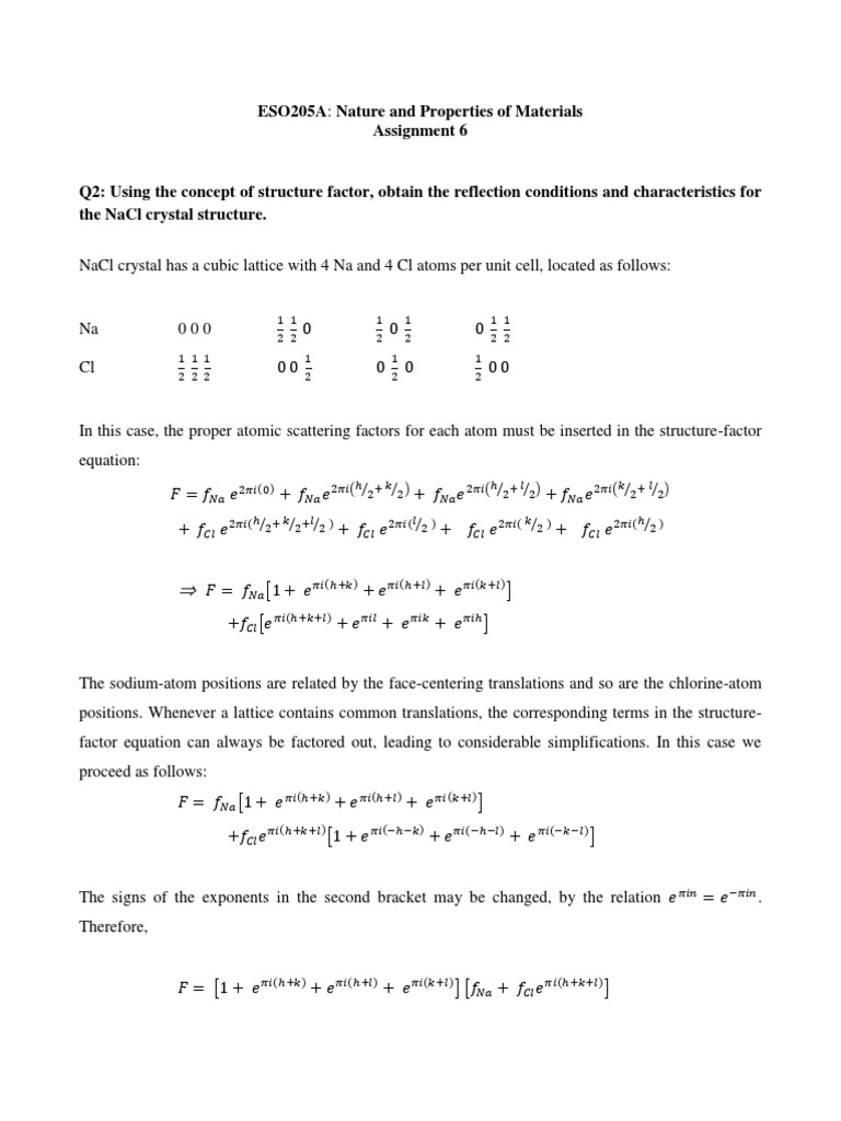 Assignment 6 - Solution | PDF | Crystal Structure | Dislocation
