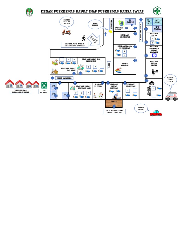 2.1.3.2 Denah Puskesmas Rawat Inap Puskesmas Nanga Tayap Akreditasi | PDF