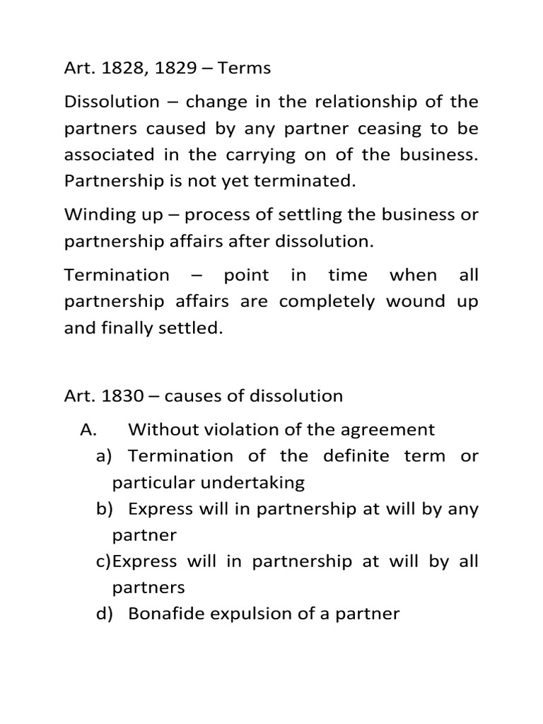 Chapter 3 Dissolution and Winding Up | PDF | Partnership | Liquidation