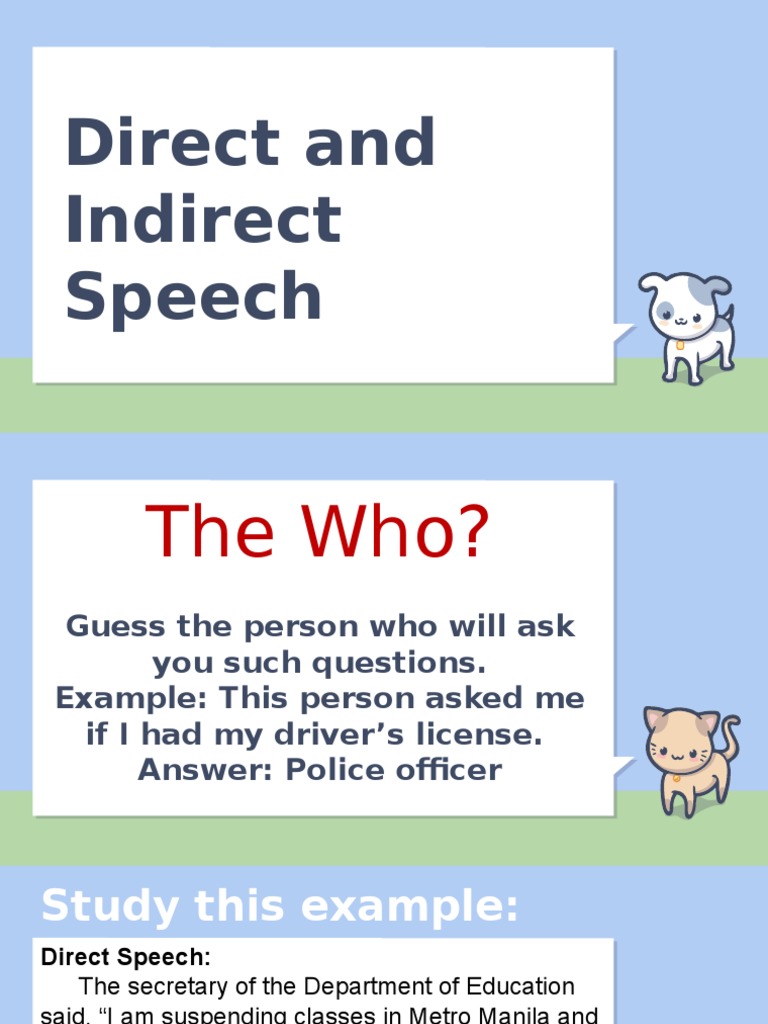 Direct and Indirect Speech | PDF | Quotation Mark | Linguistics