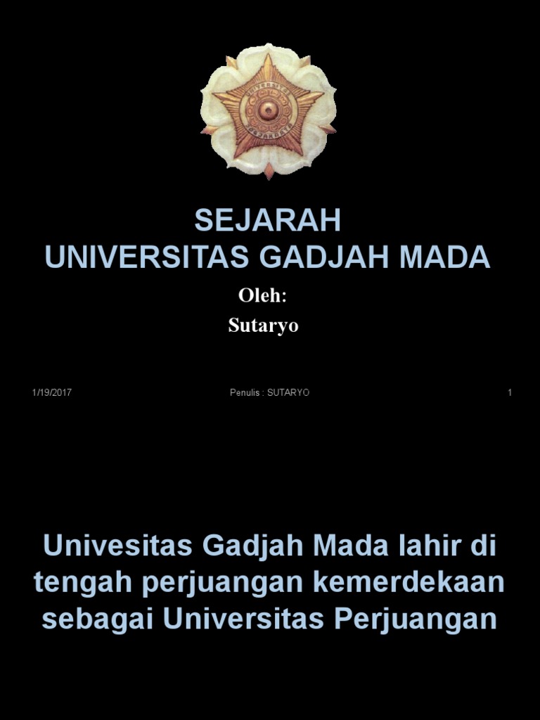 SEJARAH PENDIRIAN UNIVERSITAS GADJAH MADA | PDF