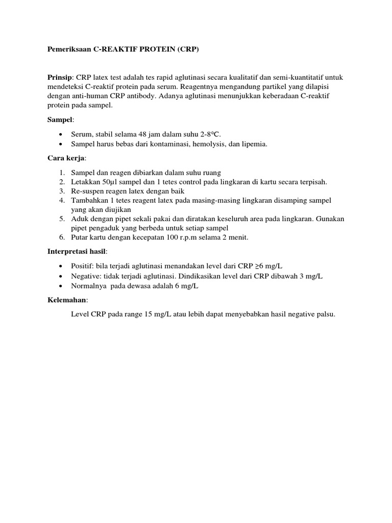 Pemeriksaan Crp Pdf Pdf