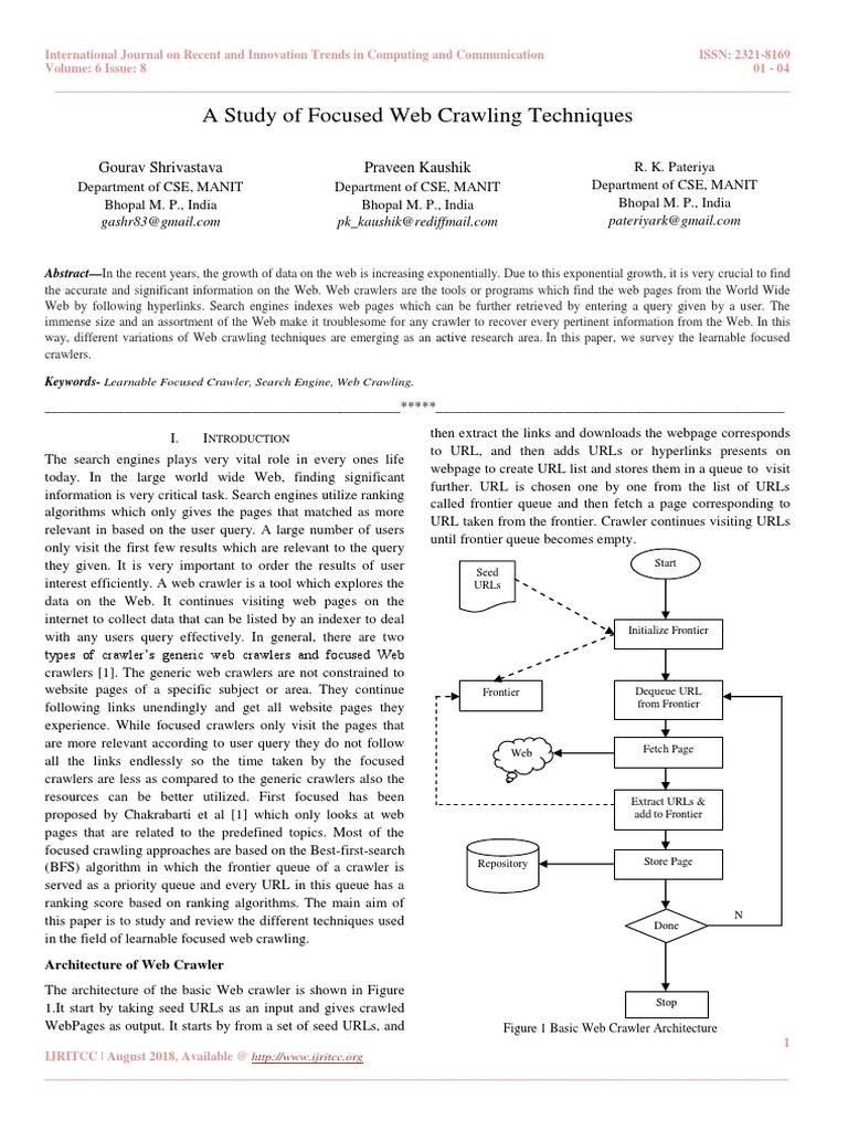 A Study of Focused Web Crawling Techniques | PDF | Web Software | Hypertext