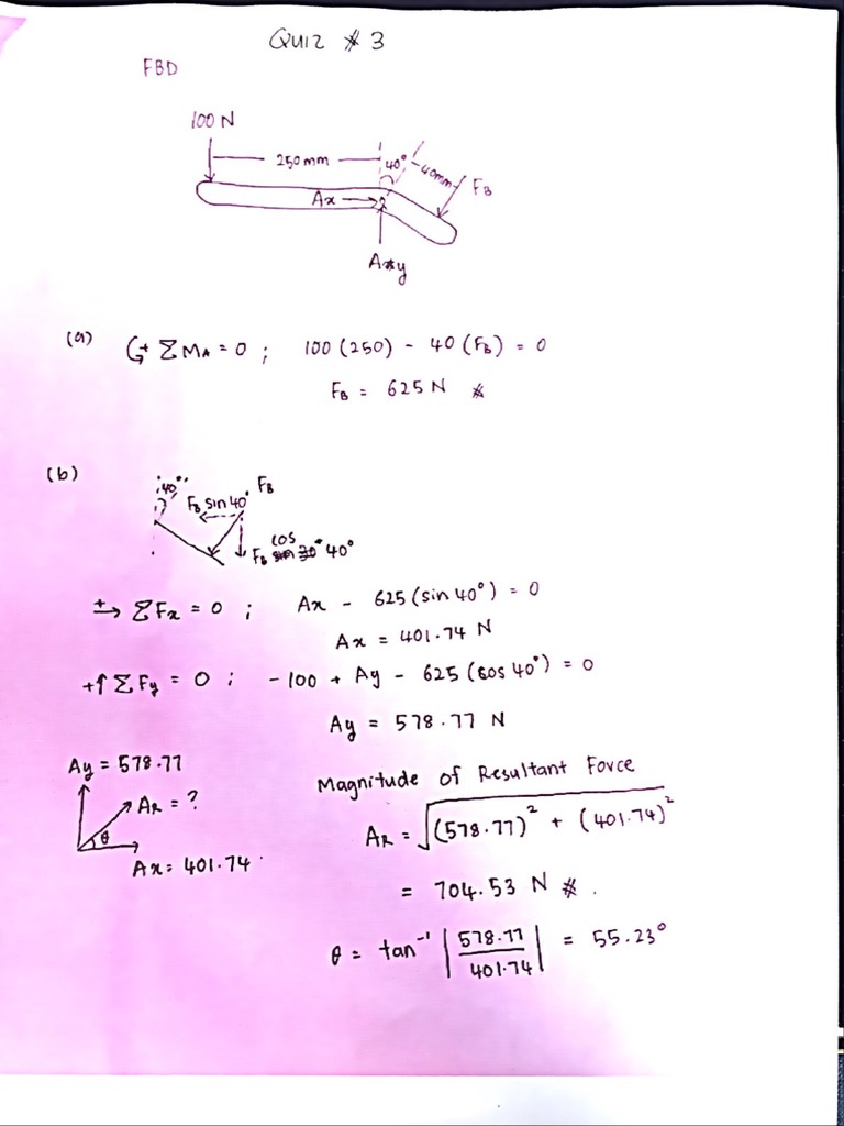 Statics Quiz 3 PDF | PDF