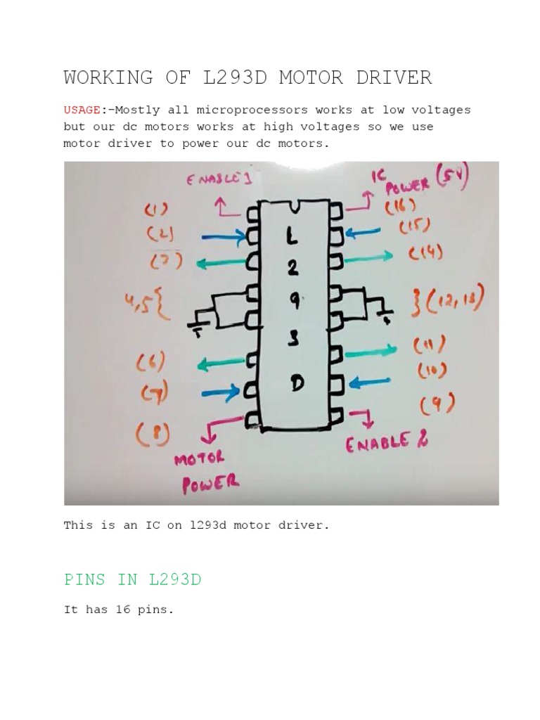 L293D Motor Driver Guide | PDF | Computer Engineering | Electronics